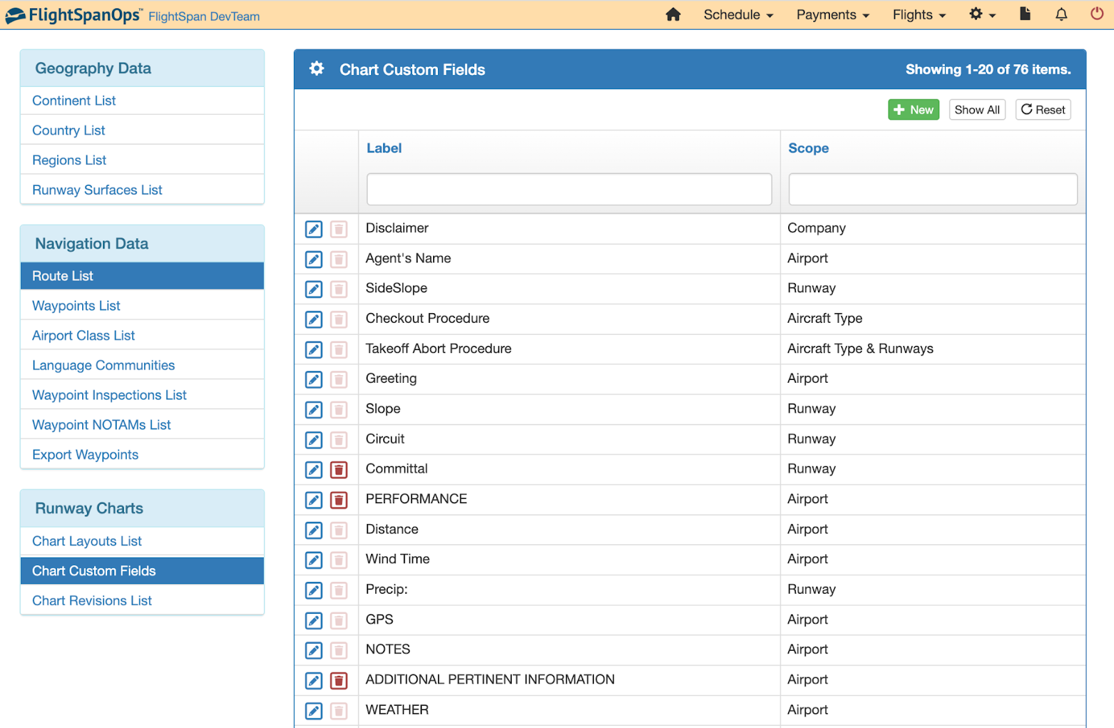 Runway and LZ Chart Management – FlightSpan Documentation