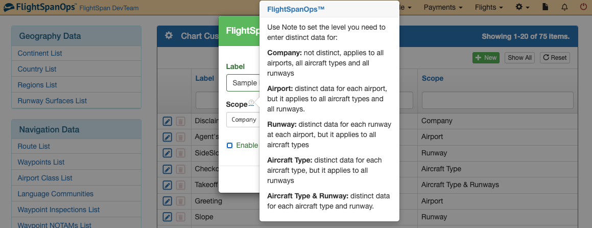 Chart Custom Elements – FlightSpan Documentation
