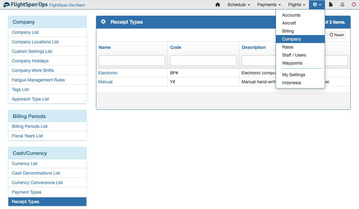 Cash Management – FlightSpan Documentation
