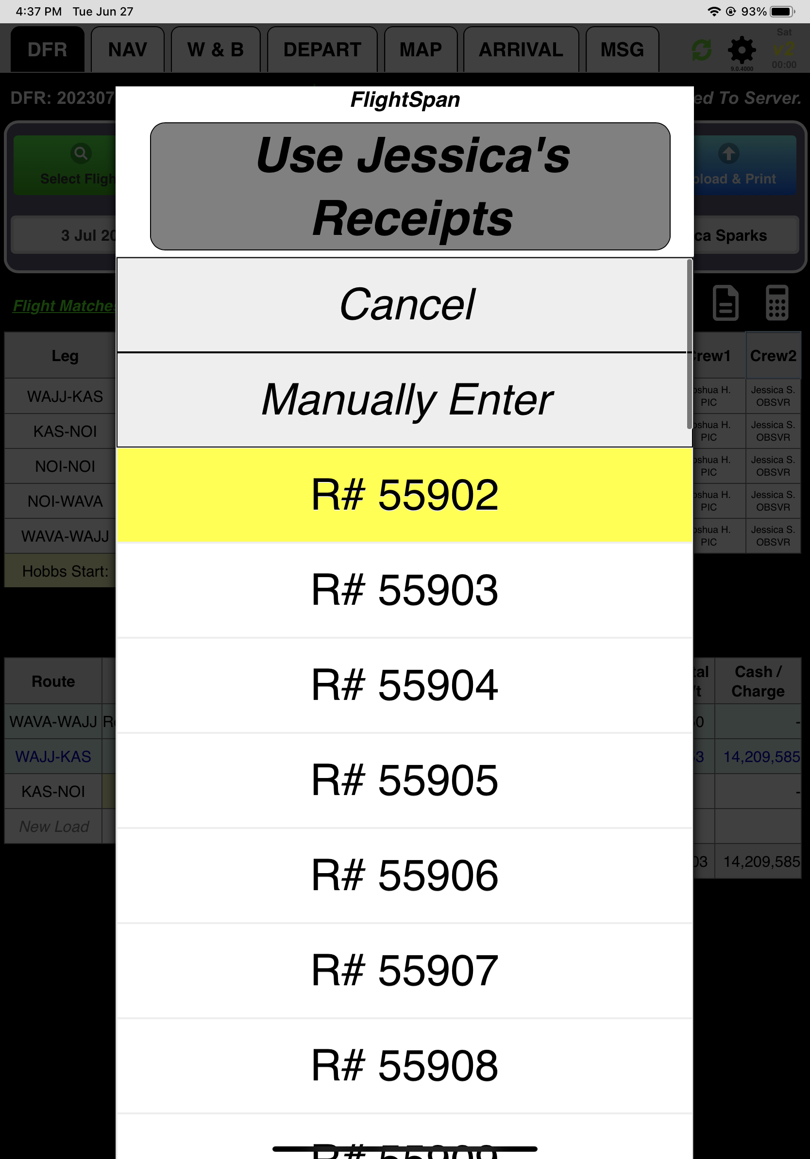Pilots Issuing Manual Receipts – FlightSpan Documentation
