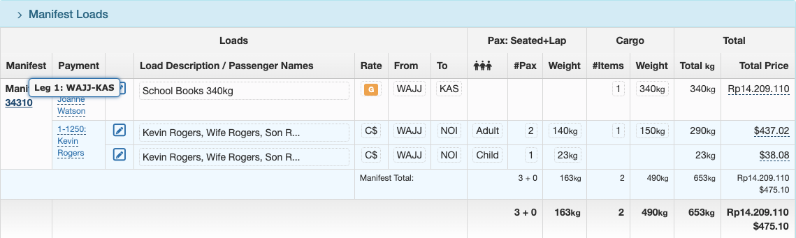 Editing Manifests – FlightSpan Documentation