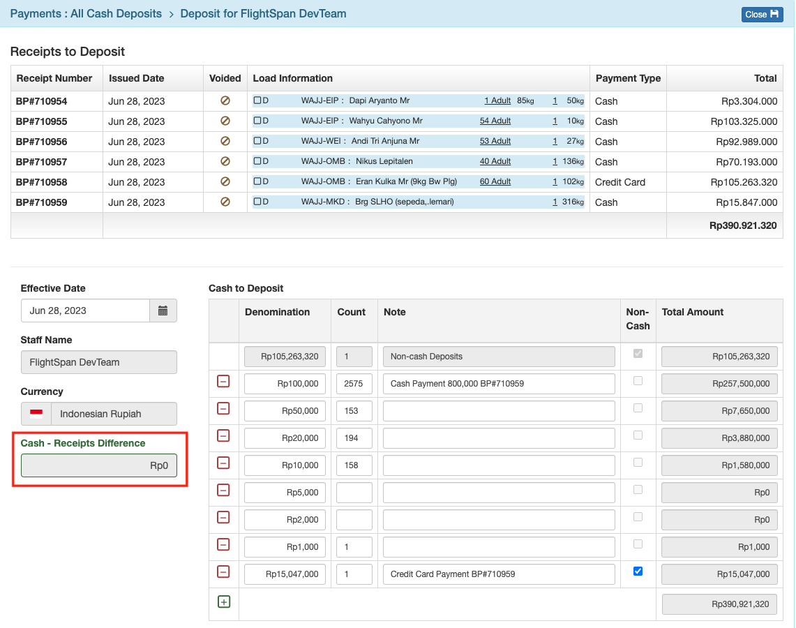 Making Cash Deposits – FlightSpan Documentation
