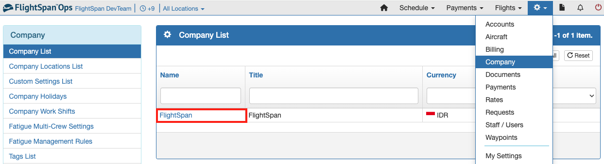Cash/Currency – FlightSpan Documentation