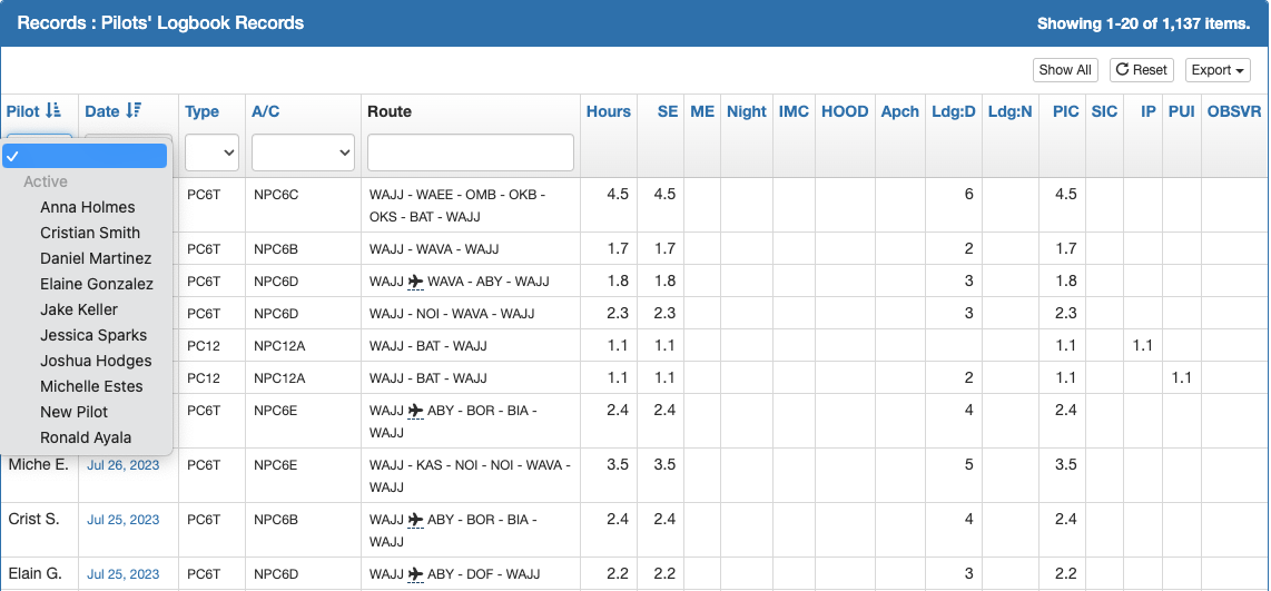 Pilot Logbook – FlightSpan Documentation