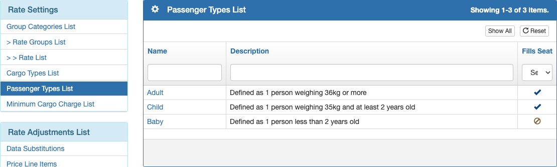 Step Four: Edit Passenger Types List Definitions – FlightSpan Documentation