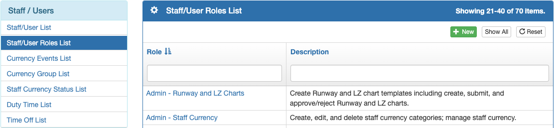 Standard Staff/User Roles – FlightSpan Documentation