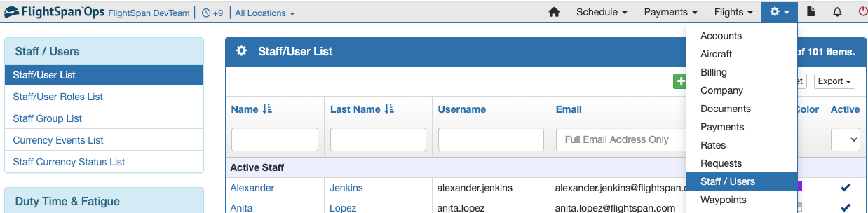 Staff Currency Management – FlightSpan Documentation