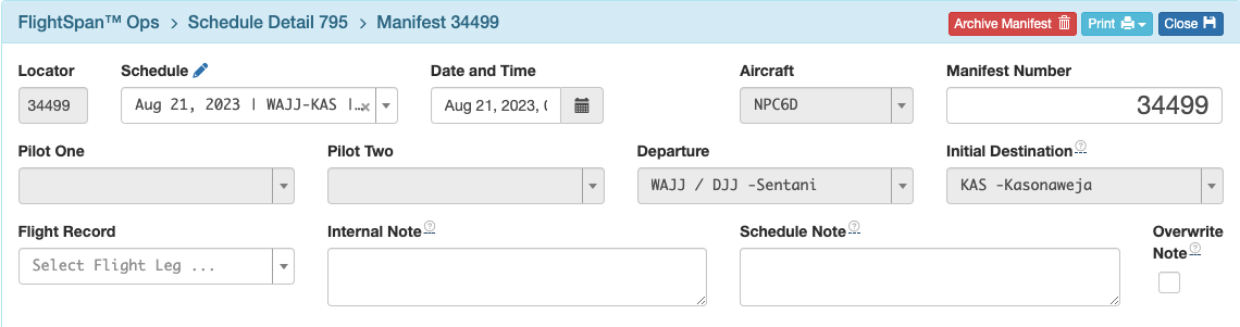 Creating a FlightSpan™ Manifest – FlightSpan Documentation